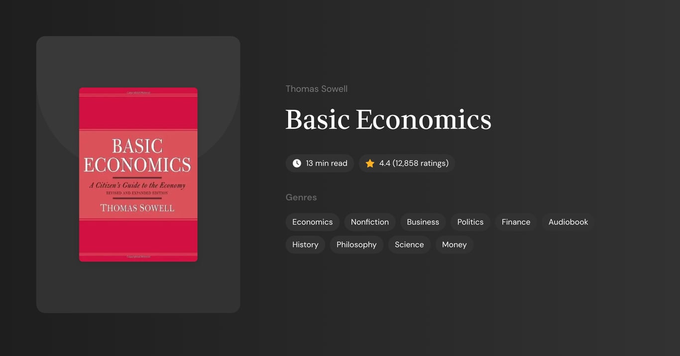 Basic Economics Book Summary