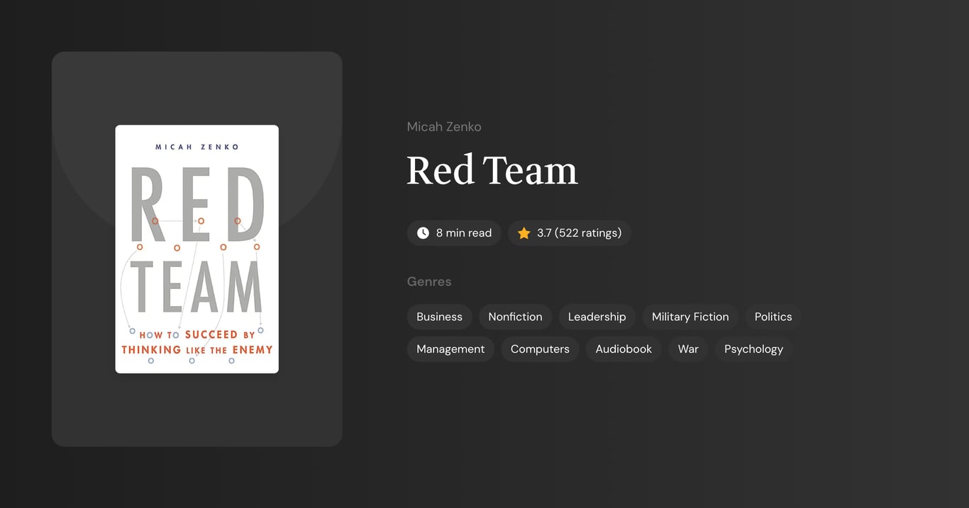 Red Team Book Summary