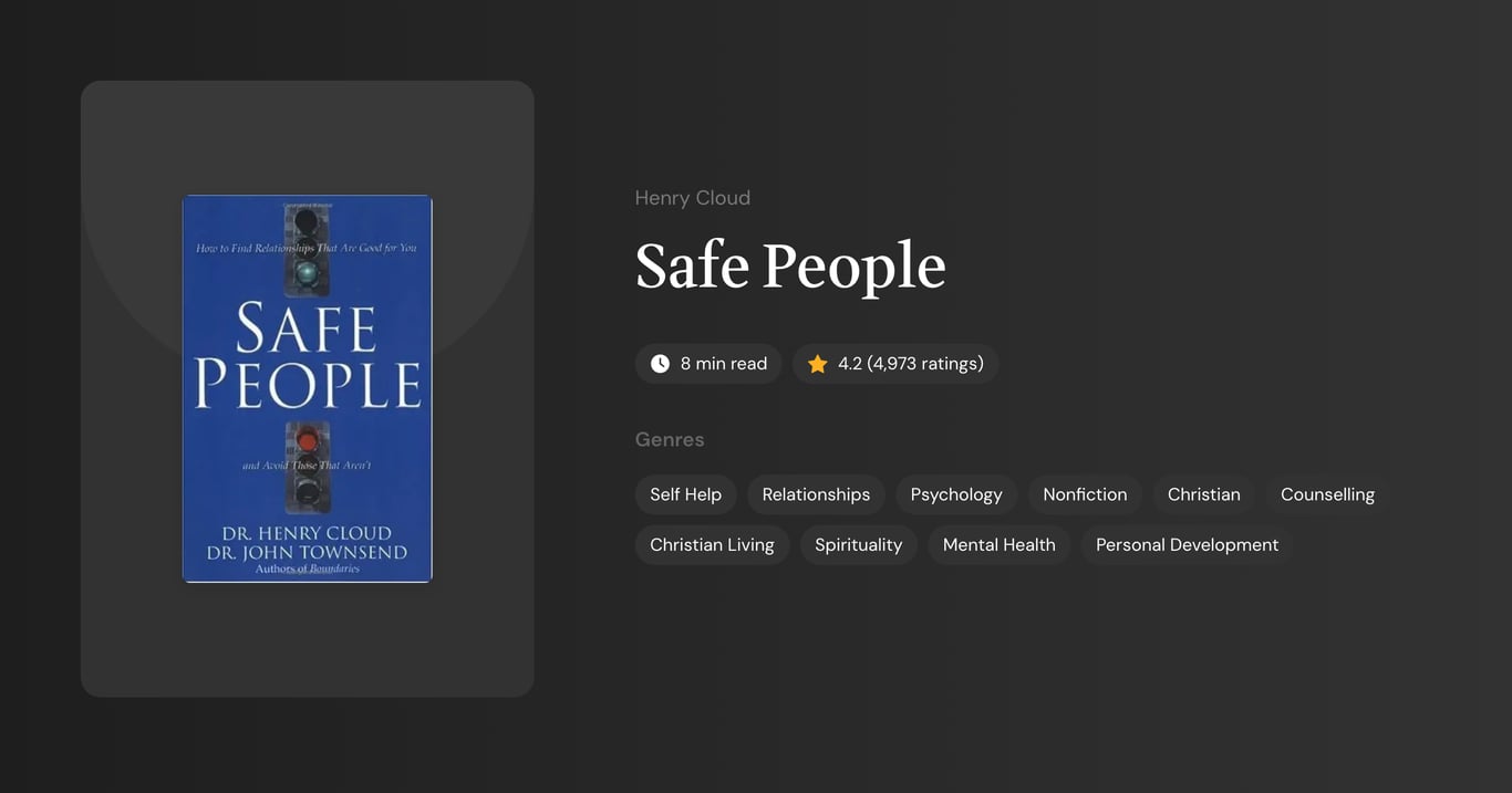 Safe People Book Summary