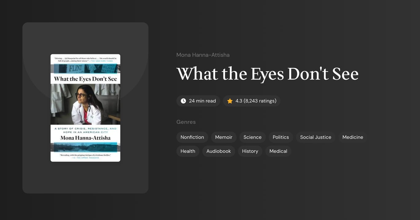 What the Eyes Don't See Book Summary