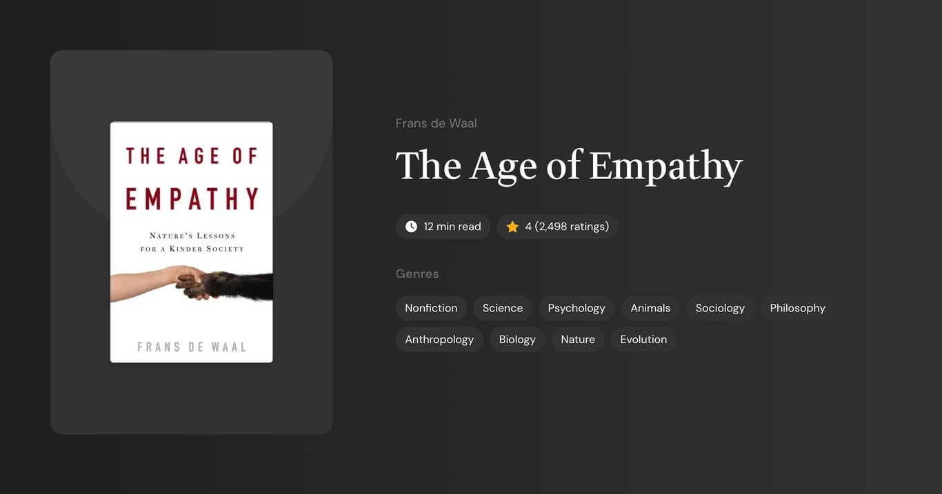 The Age of Empathy Book Summary