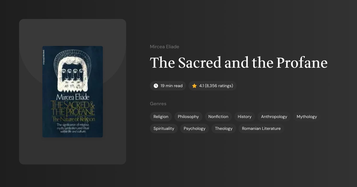 The Sacred and the Profane Book Summary