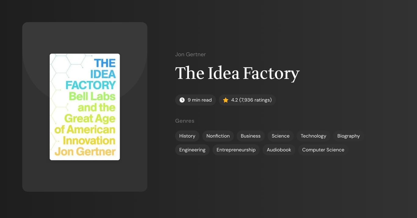 The Idea Factory Book Summary