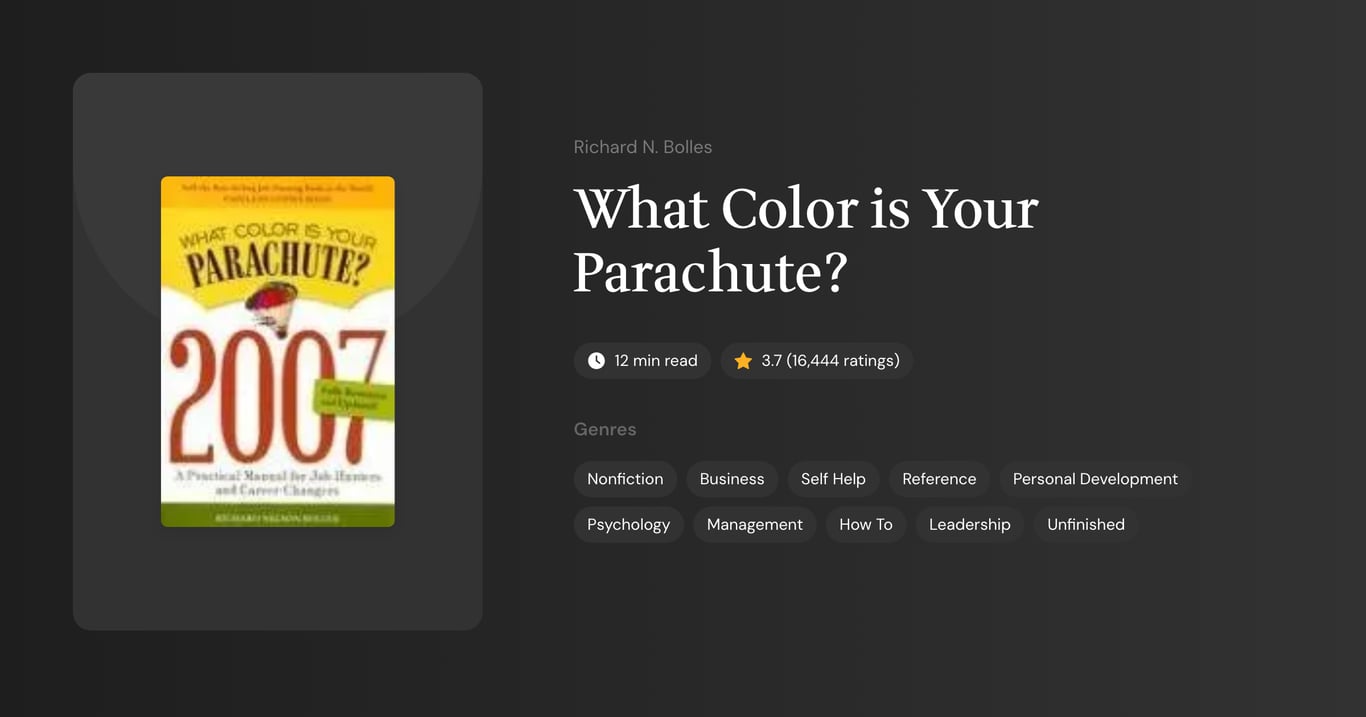 What Color is Your Parachute? Book Summary