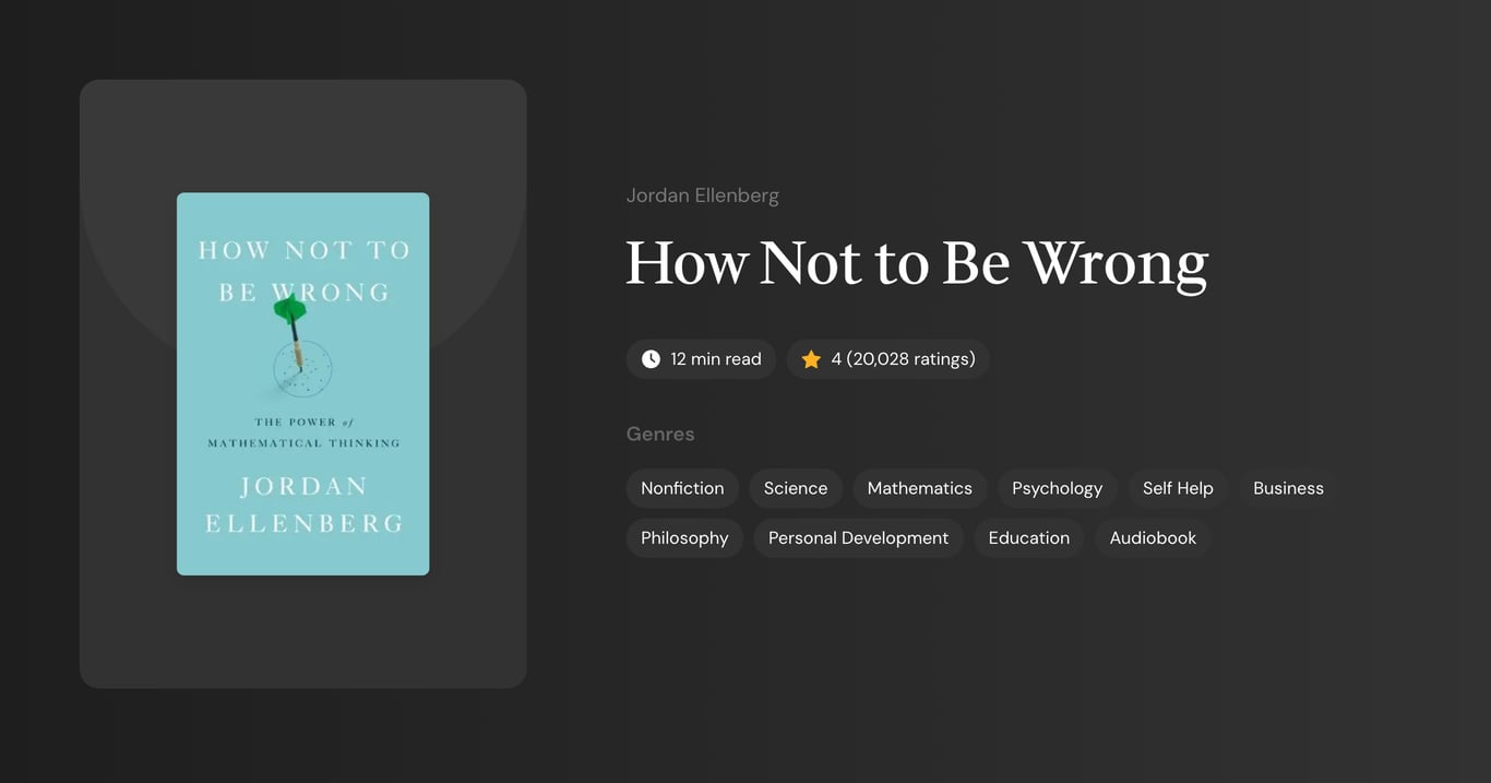 How Not to Be Wrong Book Summary