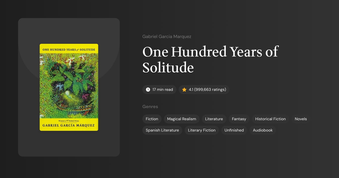 One Hundred Years of Solitude Book Summary