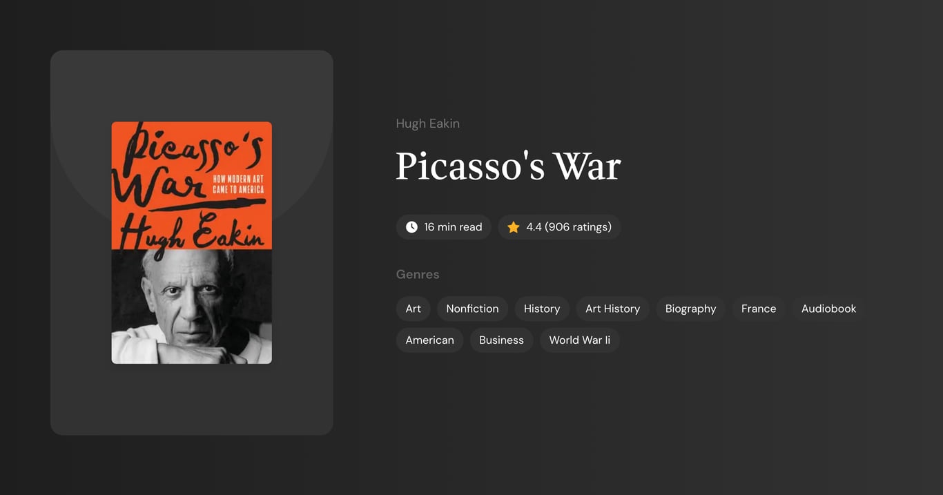Picasso's War Book Summary