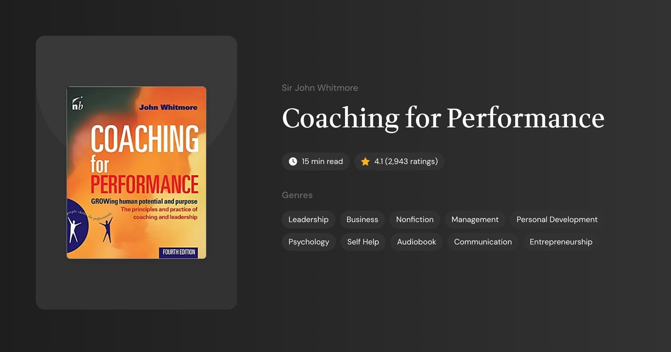 Coaching for Performance Book Summary