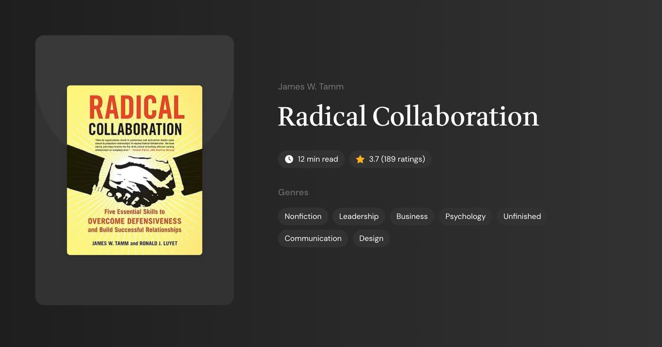Radical Collaboration Book Summary