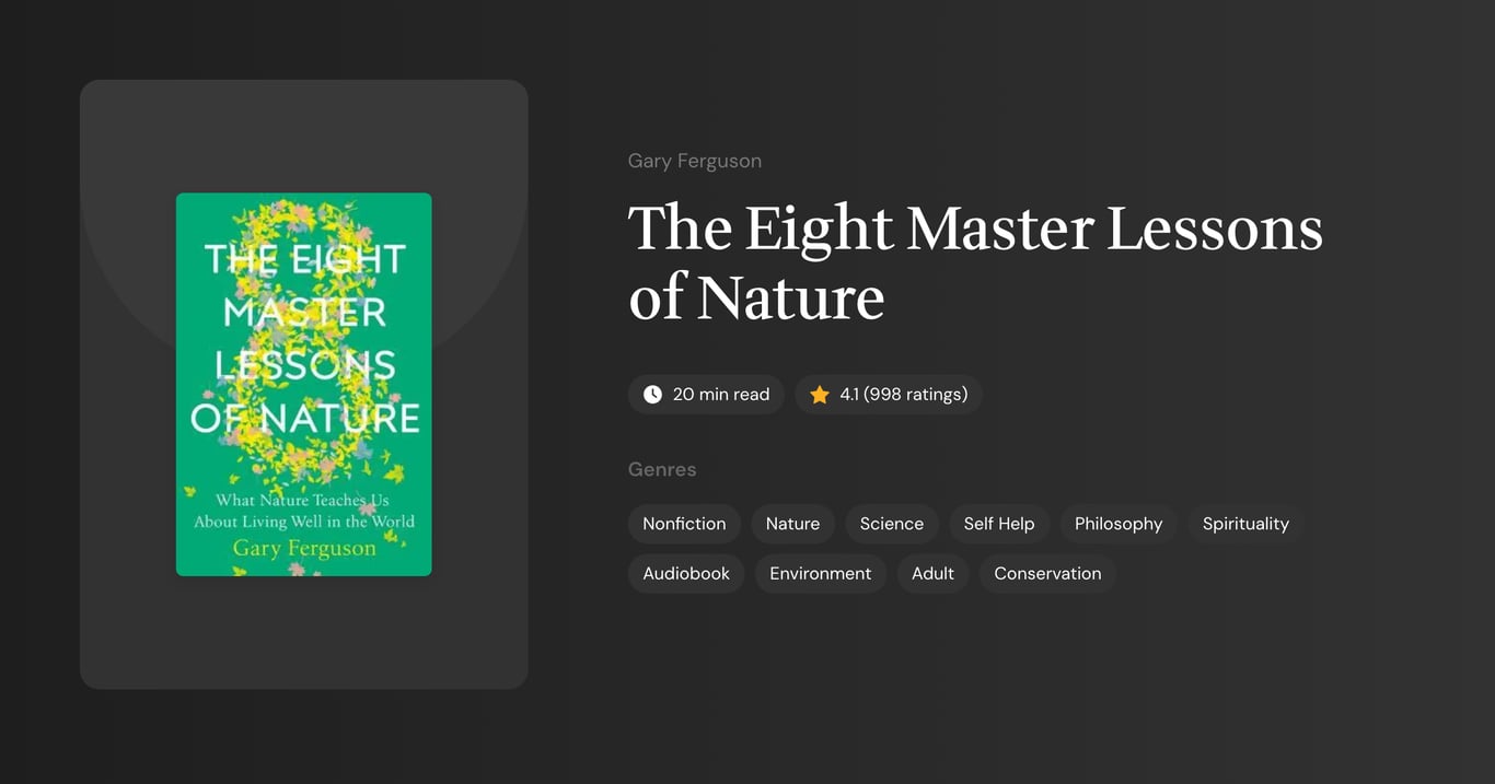 The Eight Master Lessons of Nature Book Summary