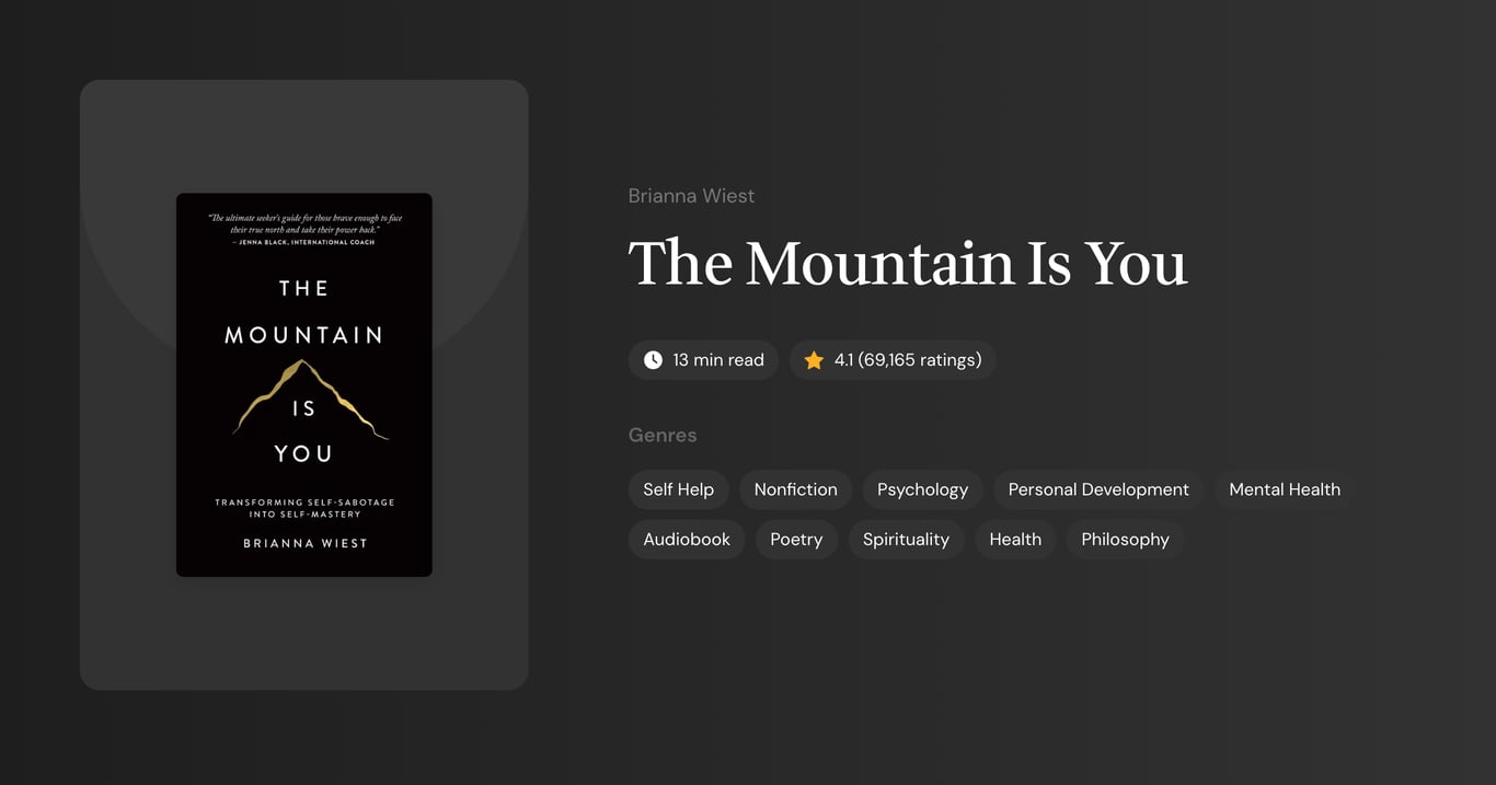 The Mountain Is You Book Summary