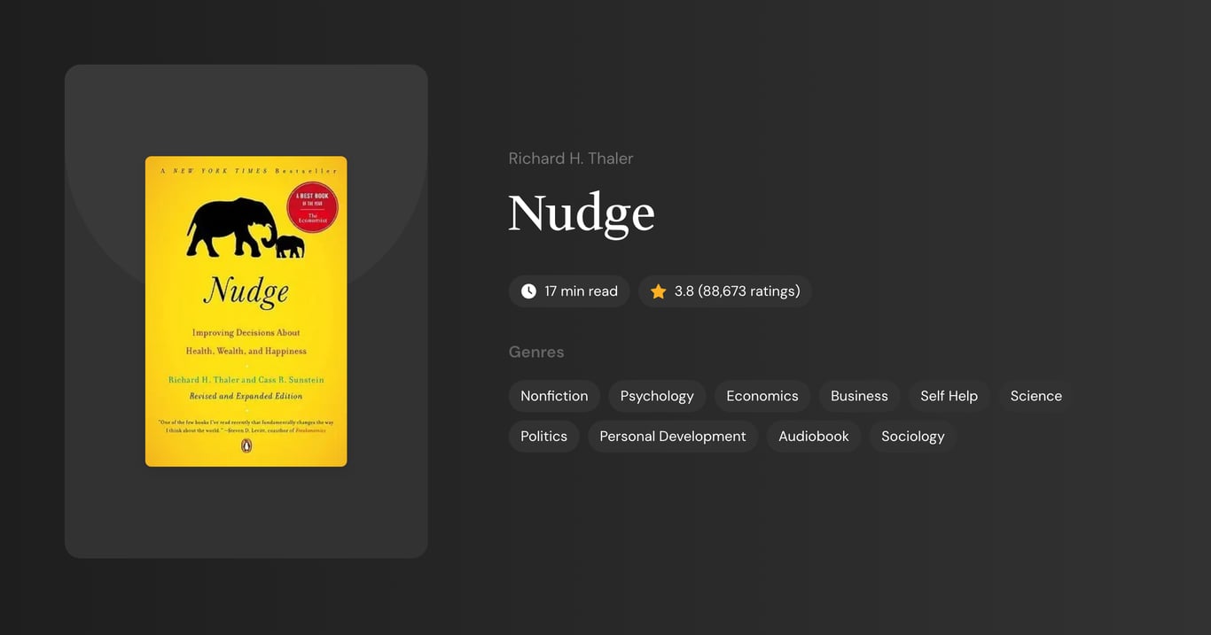 Nudge Book Summary
