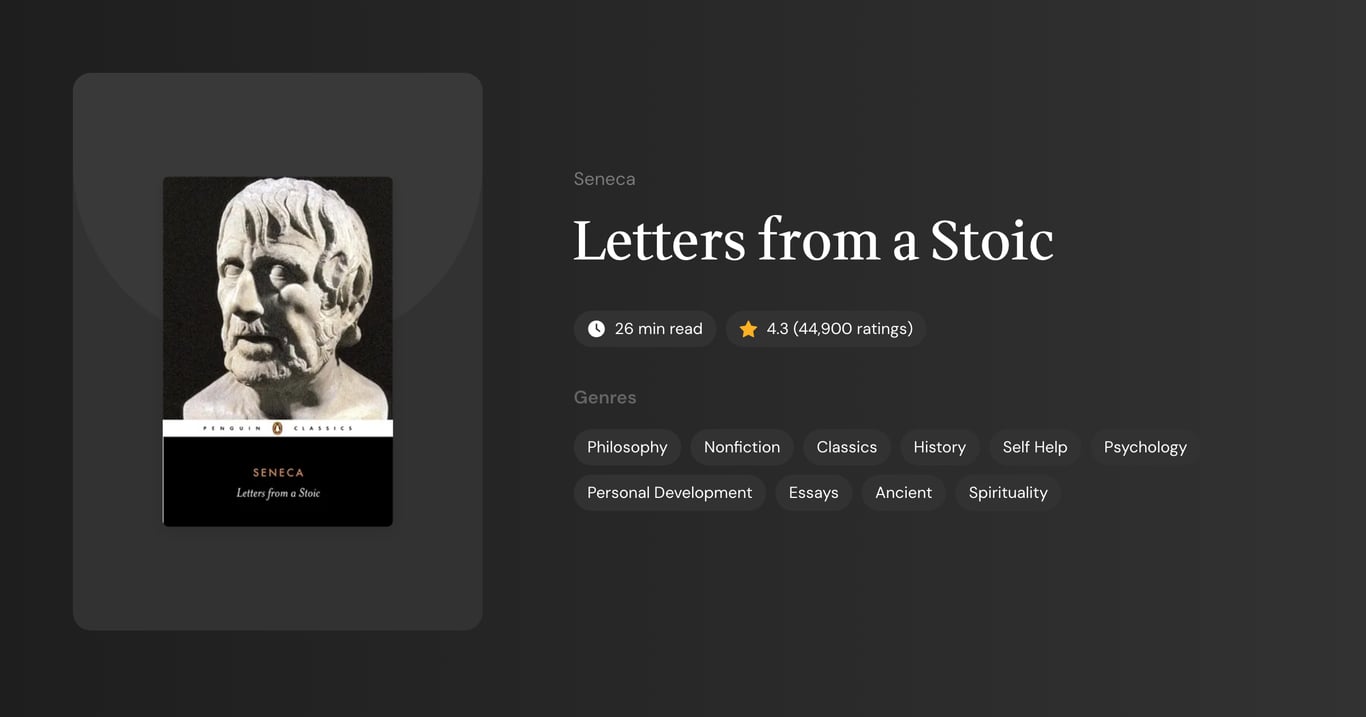 Letters from a Stoic Book Summary