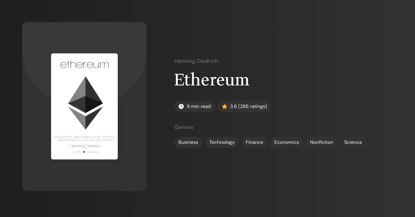 Ethereum Book Summary
