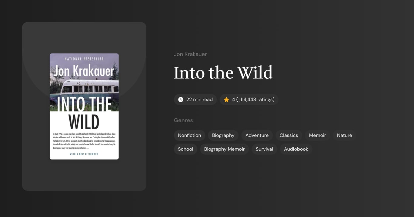 Into the Wild Book Summary