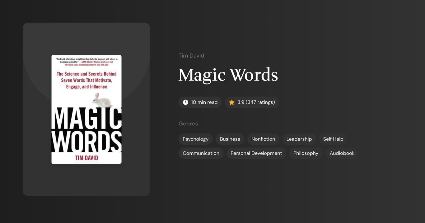 Magic Words Book Summary