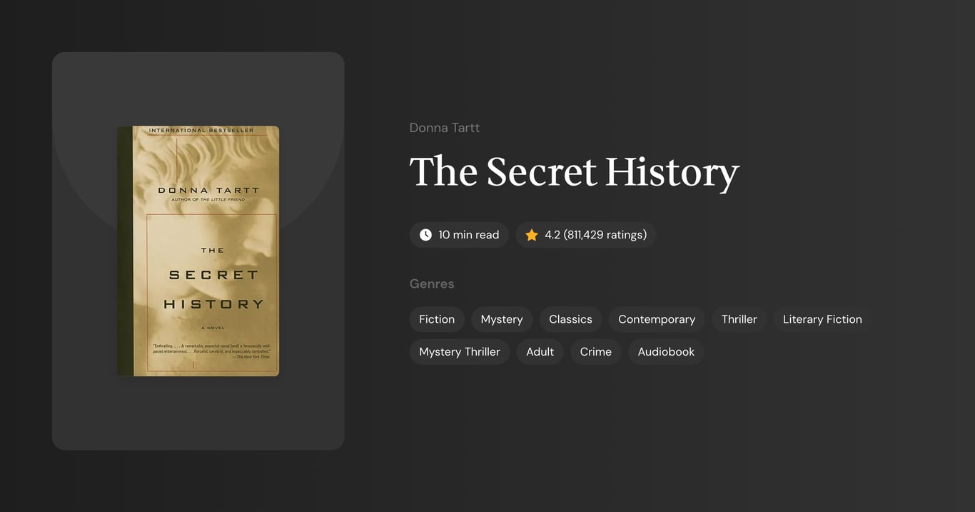 The Secret History Book Summary