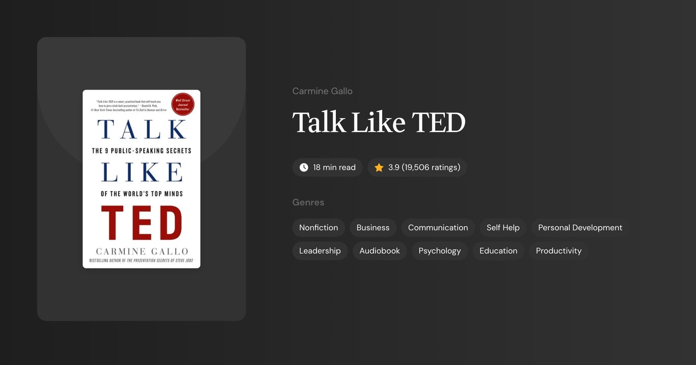 Talk Like TED Book Summary
