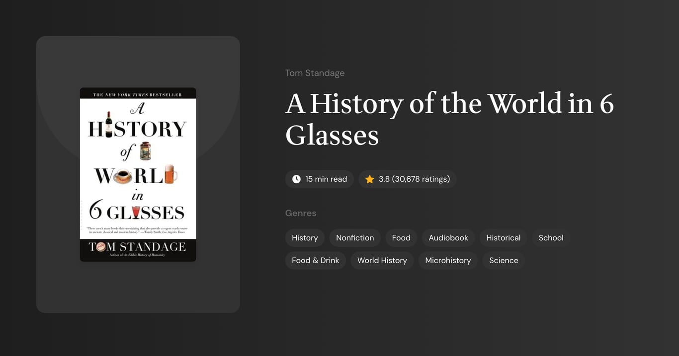 A History of the World in 6 Glasses Book Summary