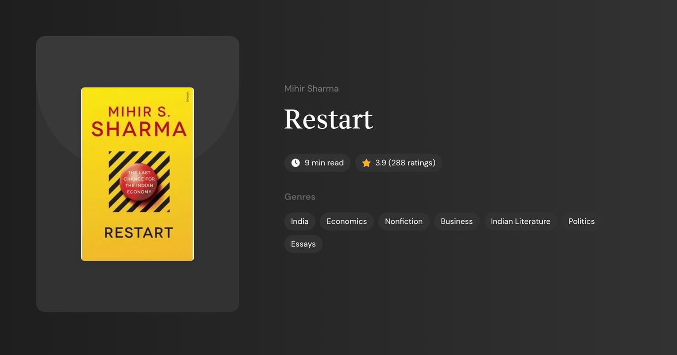 Restart Book Summary