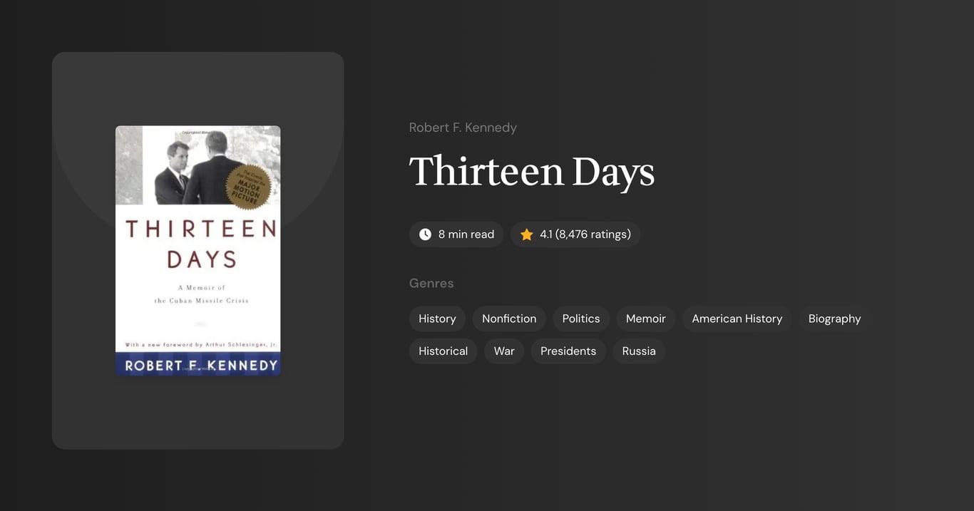 Thirteen Days Book Summary