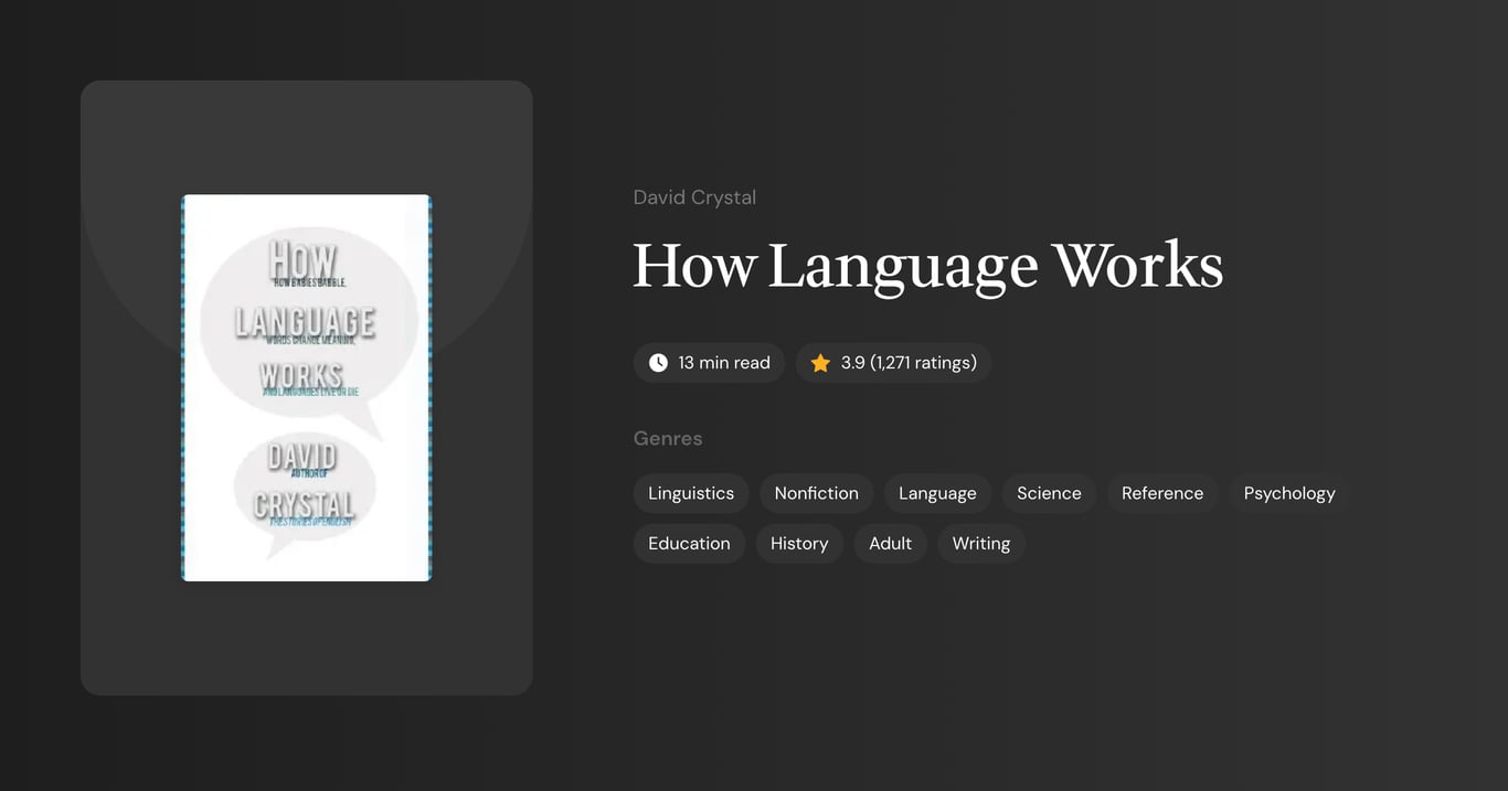 How Language Works Book Summary