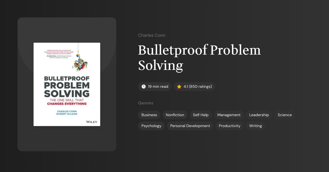 Bulletproof Problem Solving Book Summary