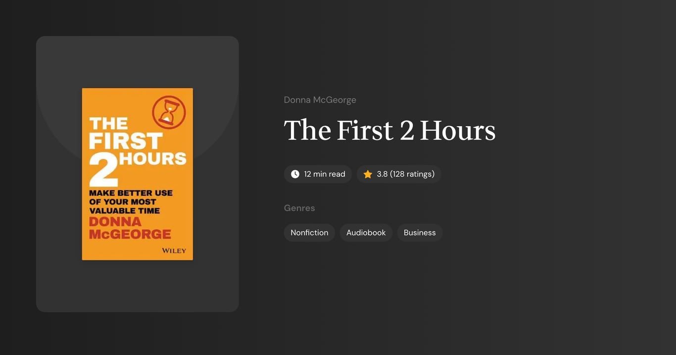 The First 2 Hours Book Summary