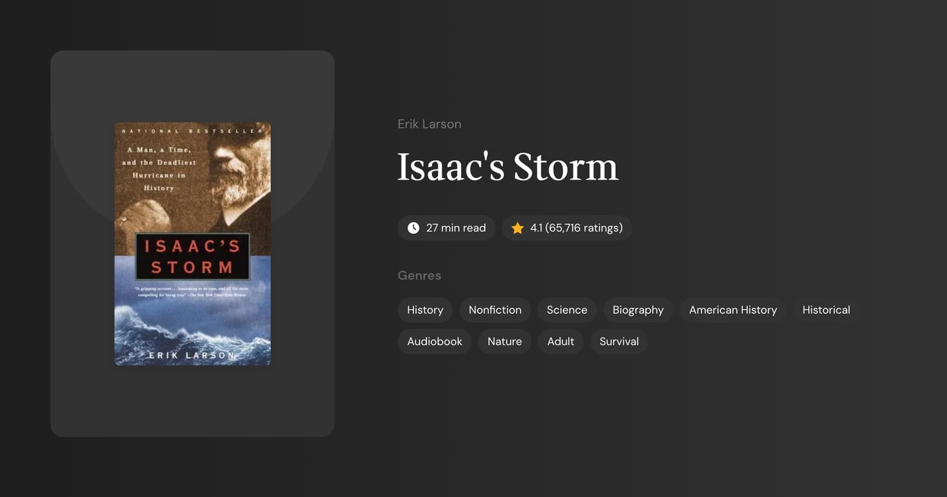 Isaac's Storm Book Summary