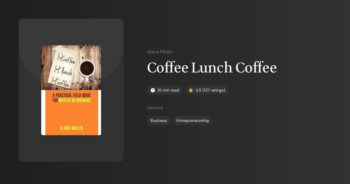 Coffee Lunch Coffee Book Summary