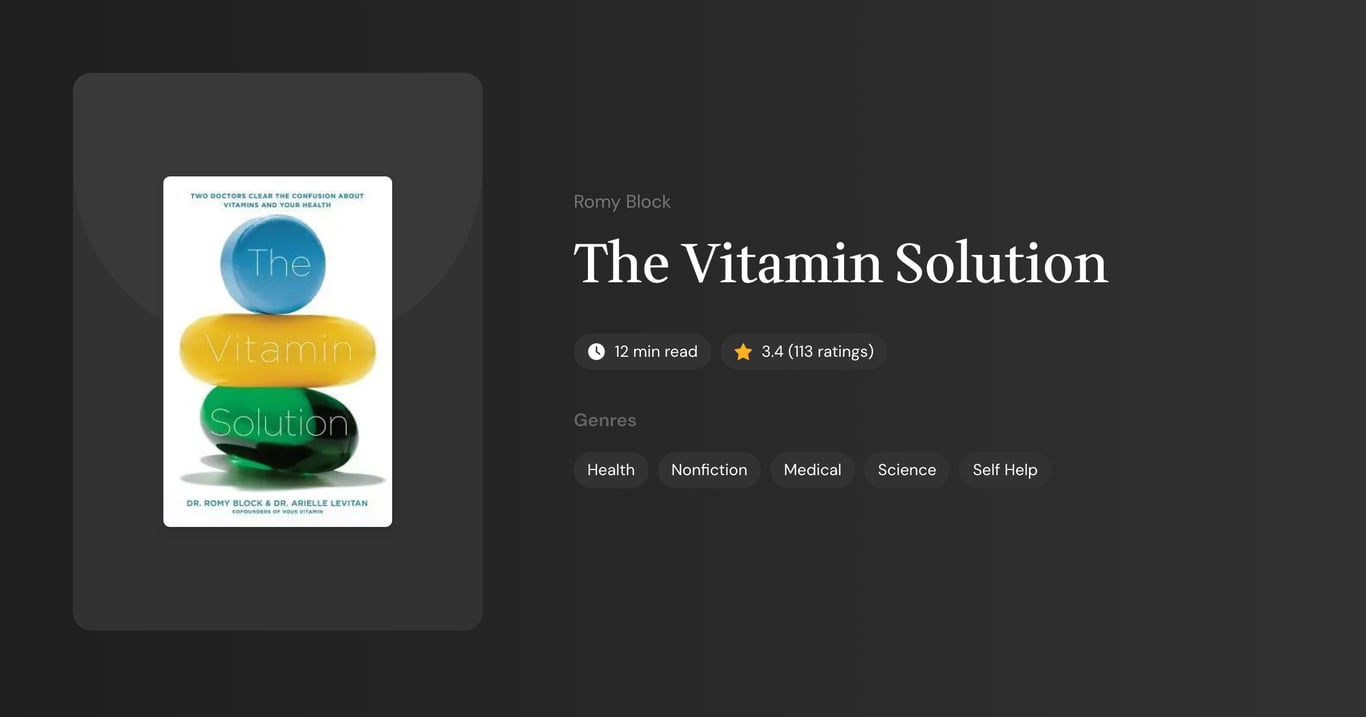 The Vitamin Solution Book Summary