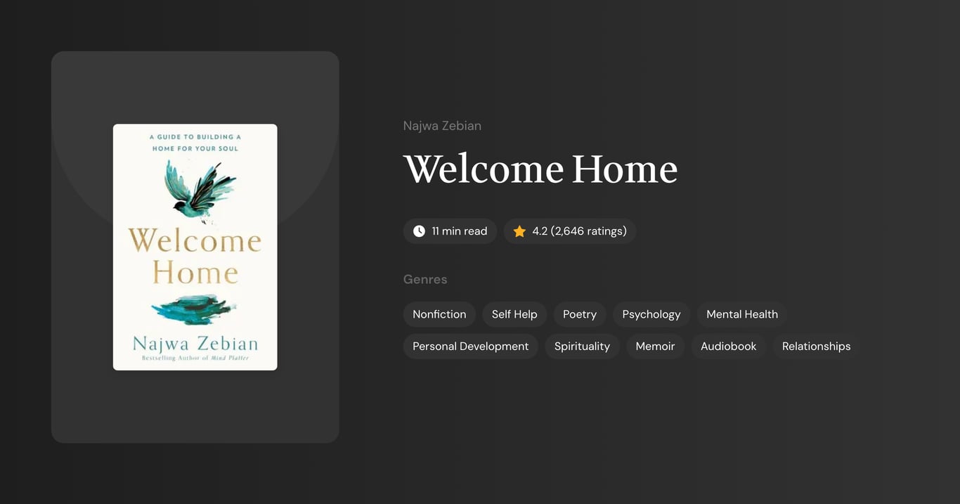 Welcome Home Book Summary