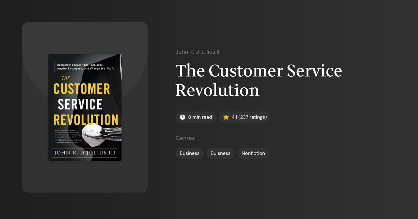 The Customer Service Revolution Book Summary