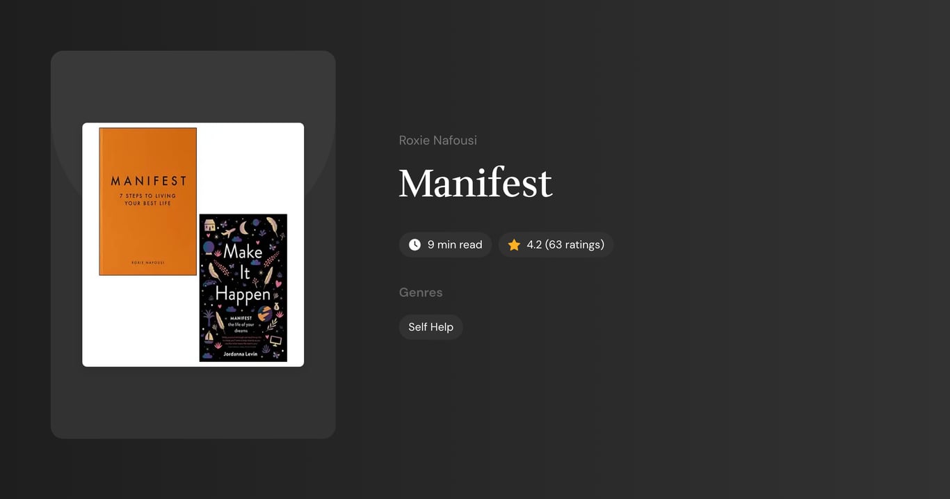 Manifest Book Summary