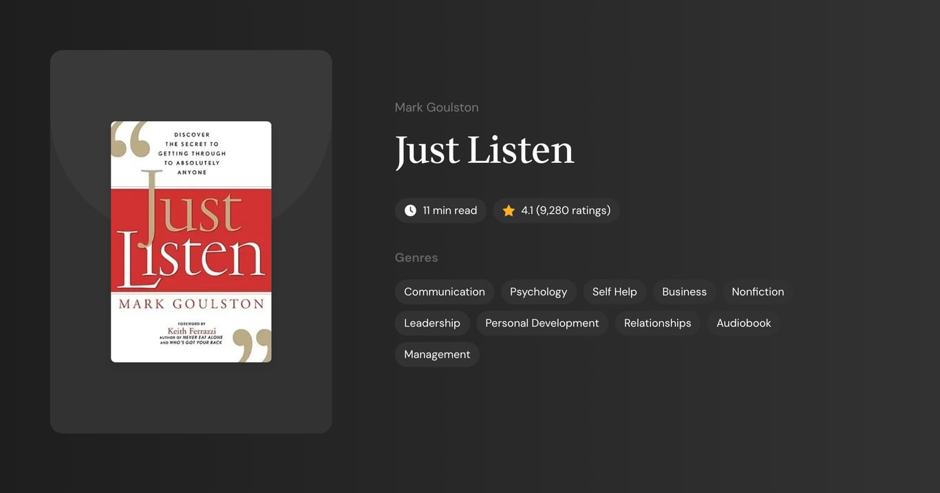 Just Listen Book Summary