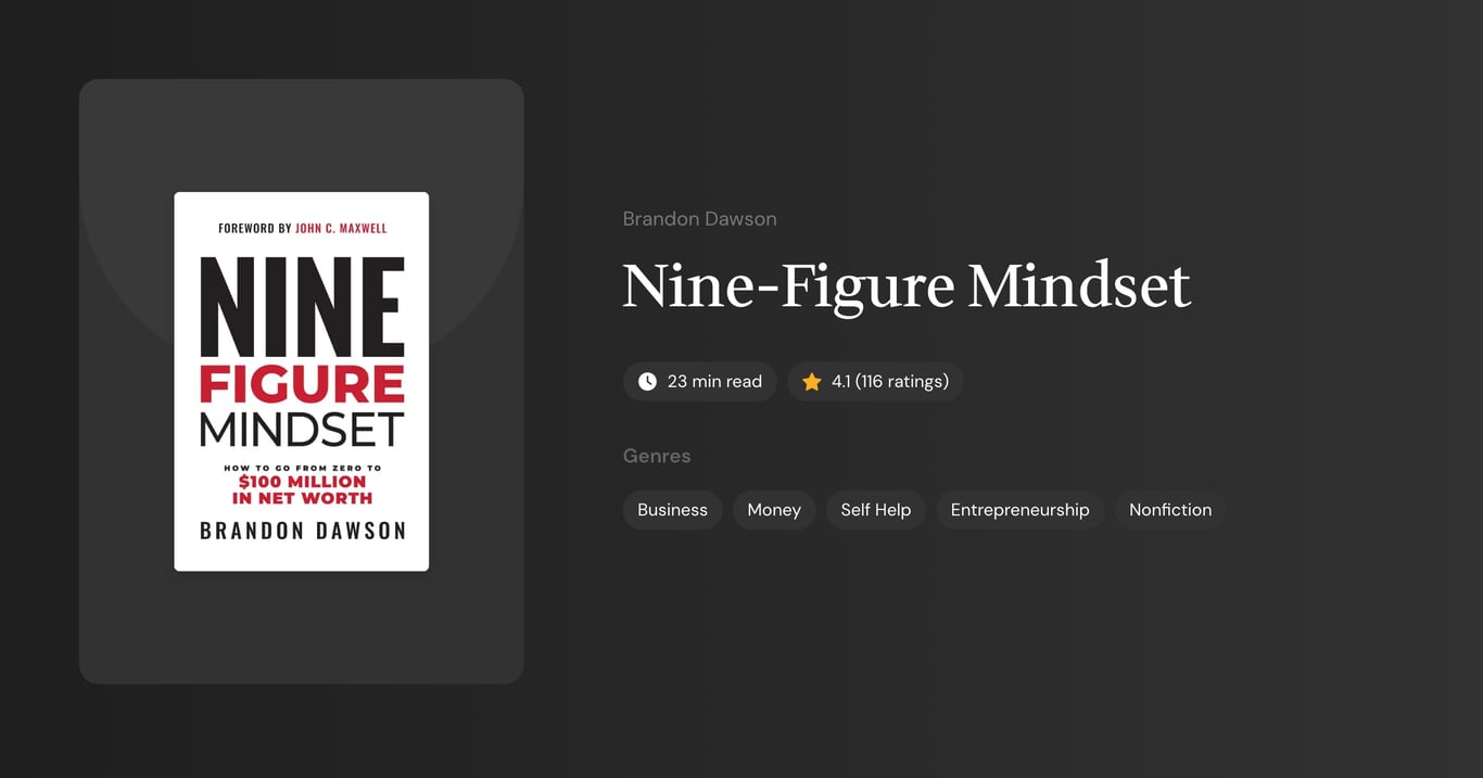 Nine-Figure Mindset Book Summary