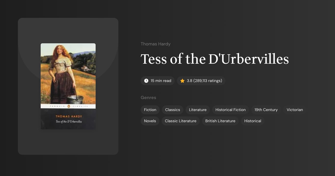 Tess of the D'Urbervilles Book Summary