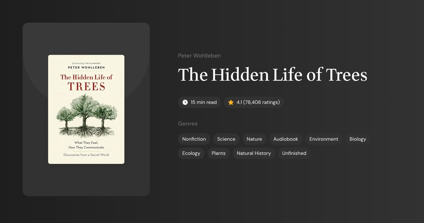 The Hidden Life of Trees Book Summary