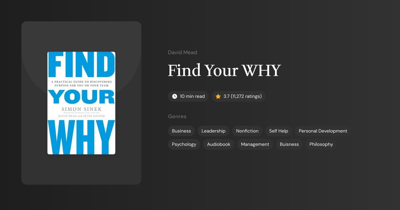 Find Your WHY Book Summary