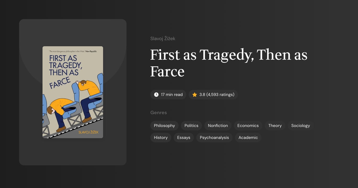 First as Tragedy, Then as Farce Book Summary