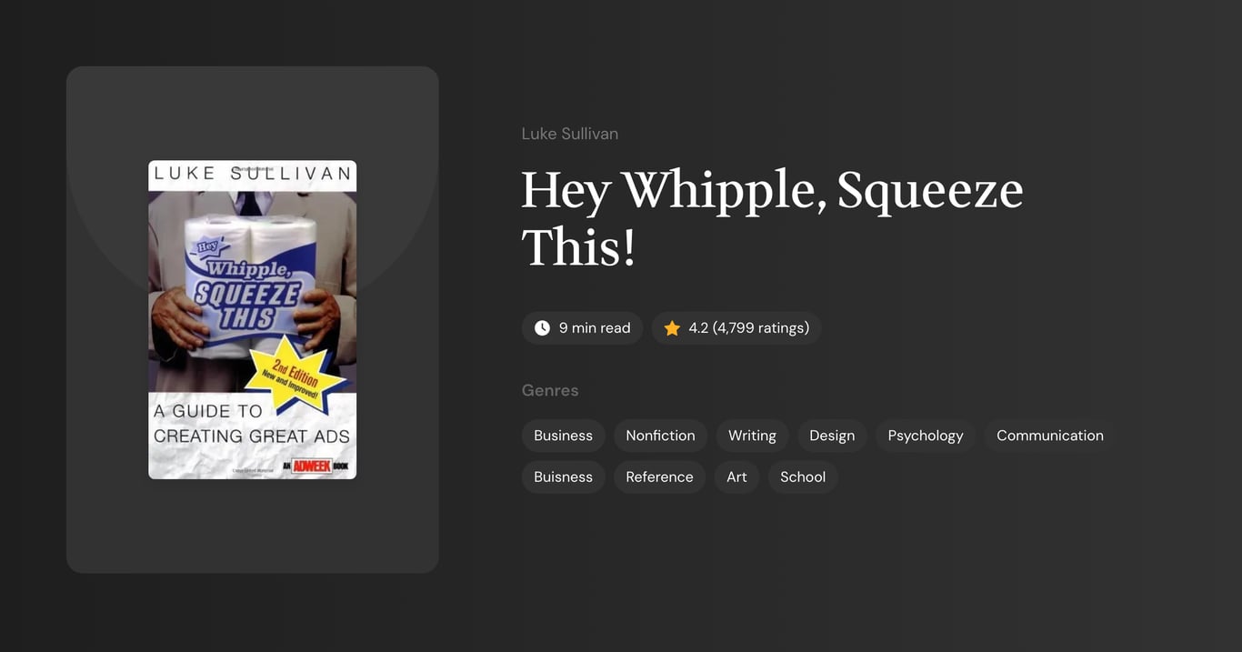 Hey Whipple, Squeeze This! Book Summary