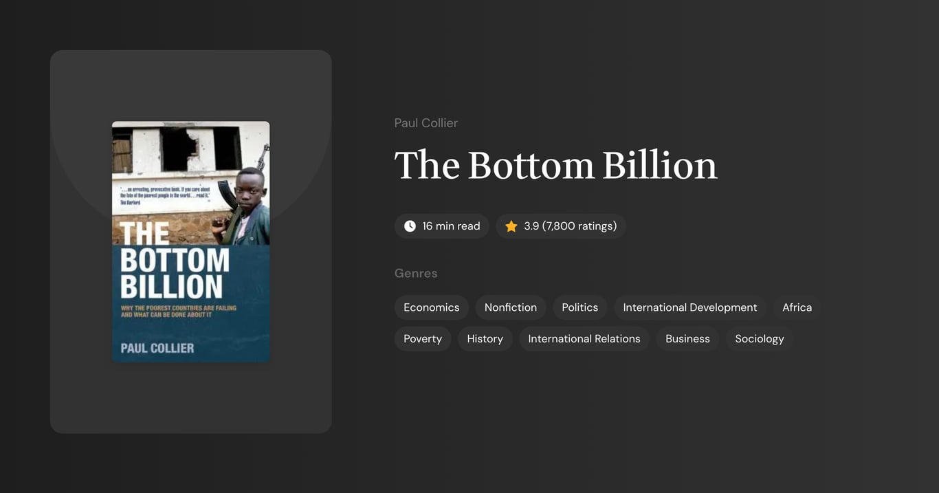 The Bottom Billion Book Summary
