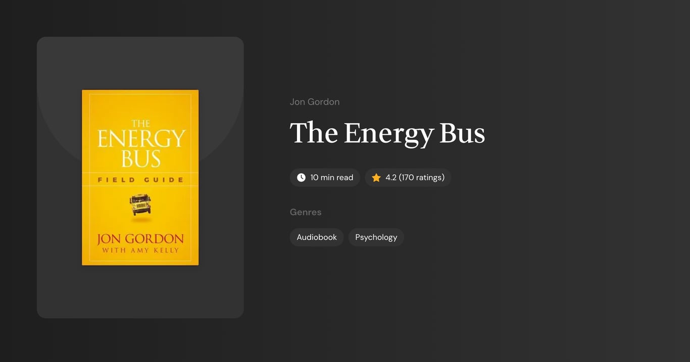 The Energy Bus Book Summary