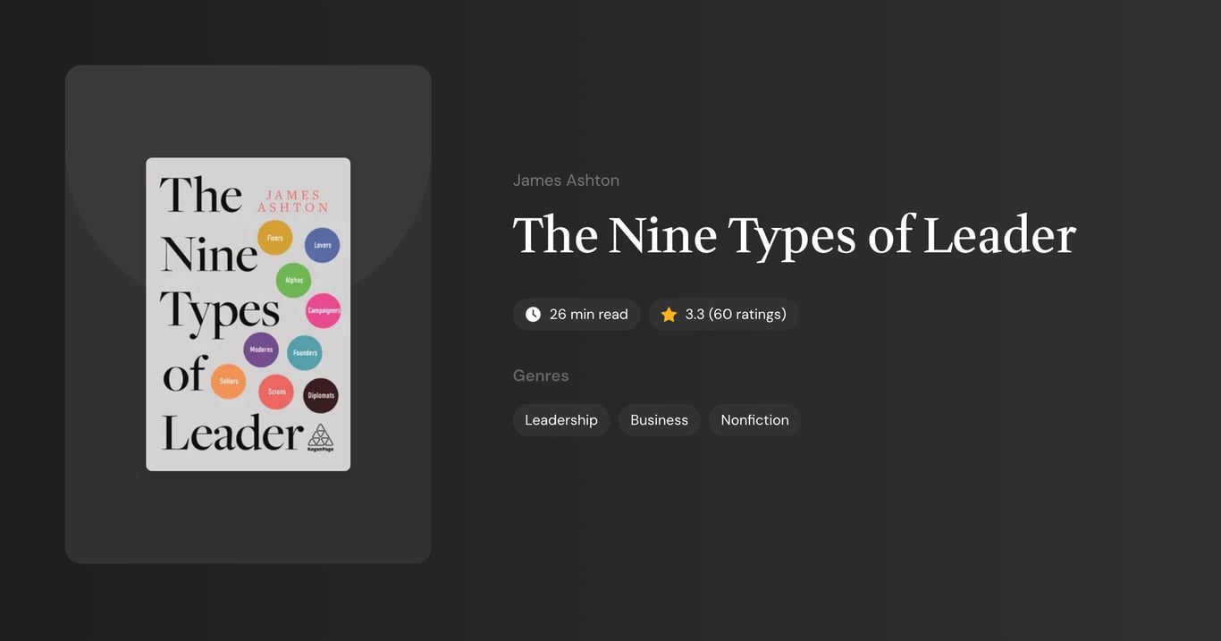 The Nine Types of Leader Book Summary