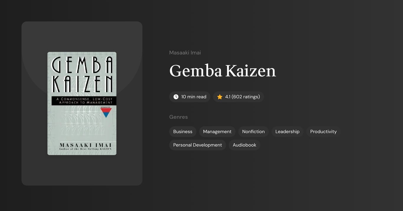 Gemba Kaizen Book Summary