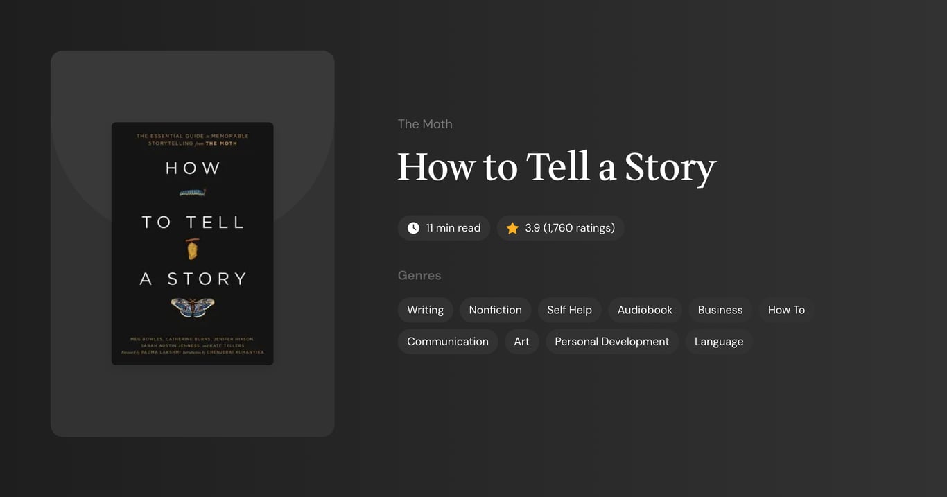 How to Tell a Story Book Summary