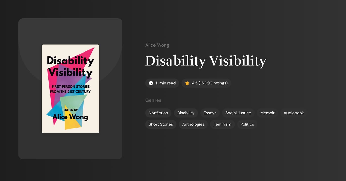 Disability Visibility Book Summary