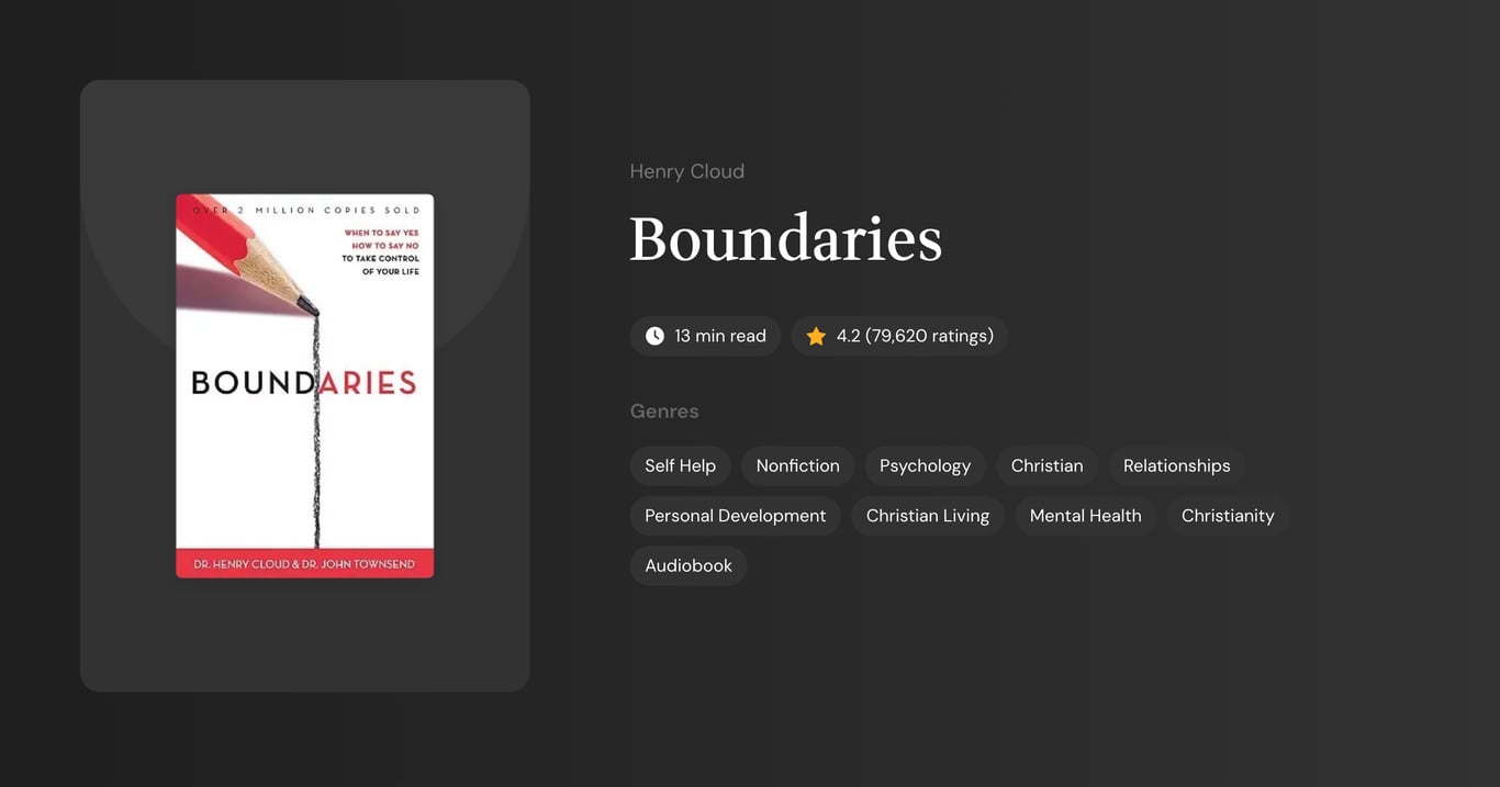 Boundaries Book Summary