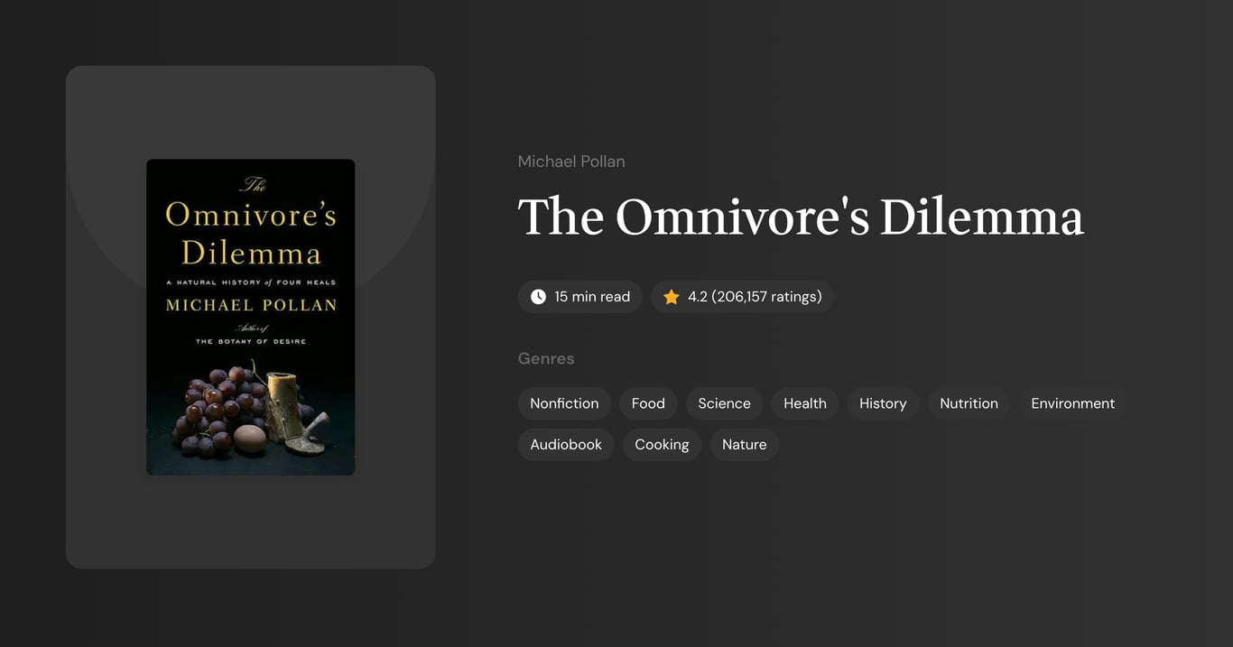 The Omnivore's Dilemma Book Summary