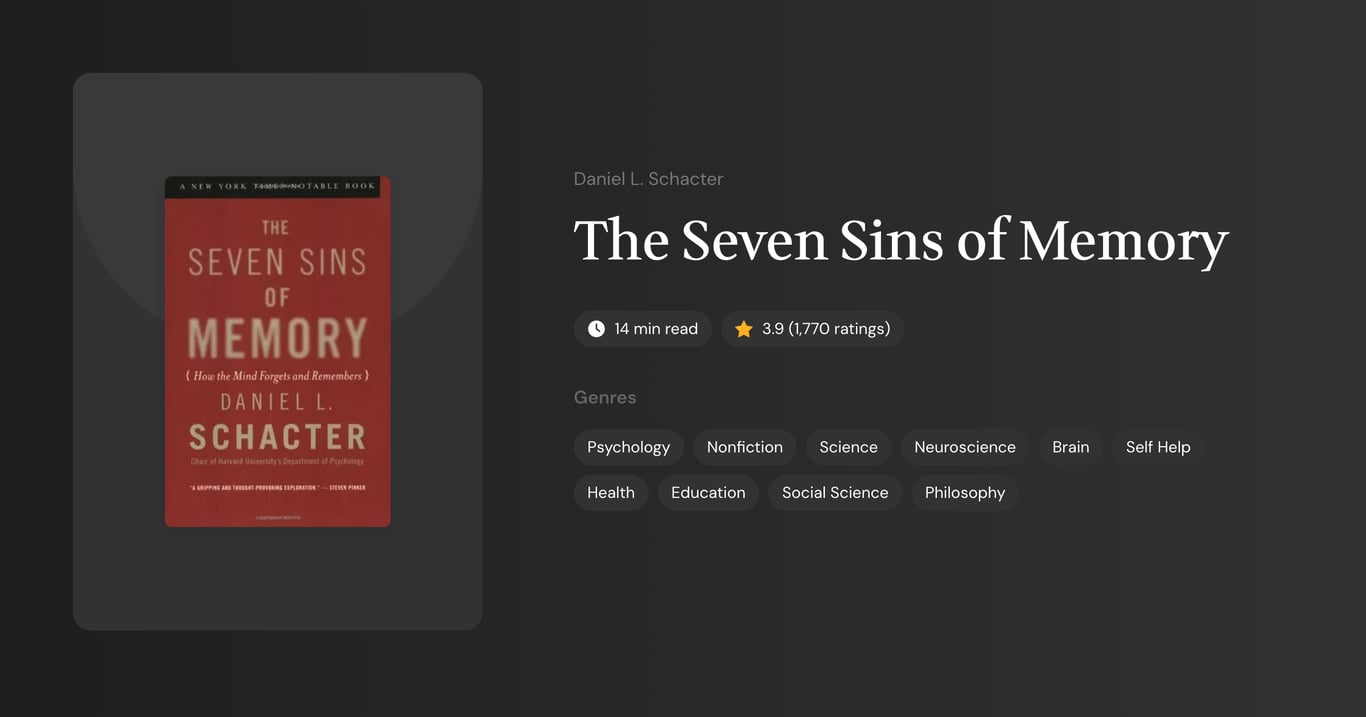 The Seven Sins of Memory Book Summary